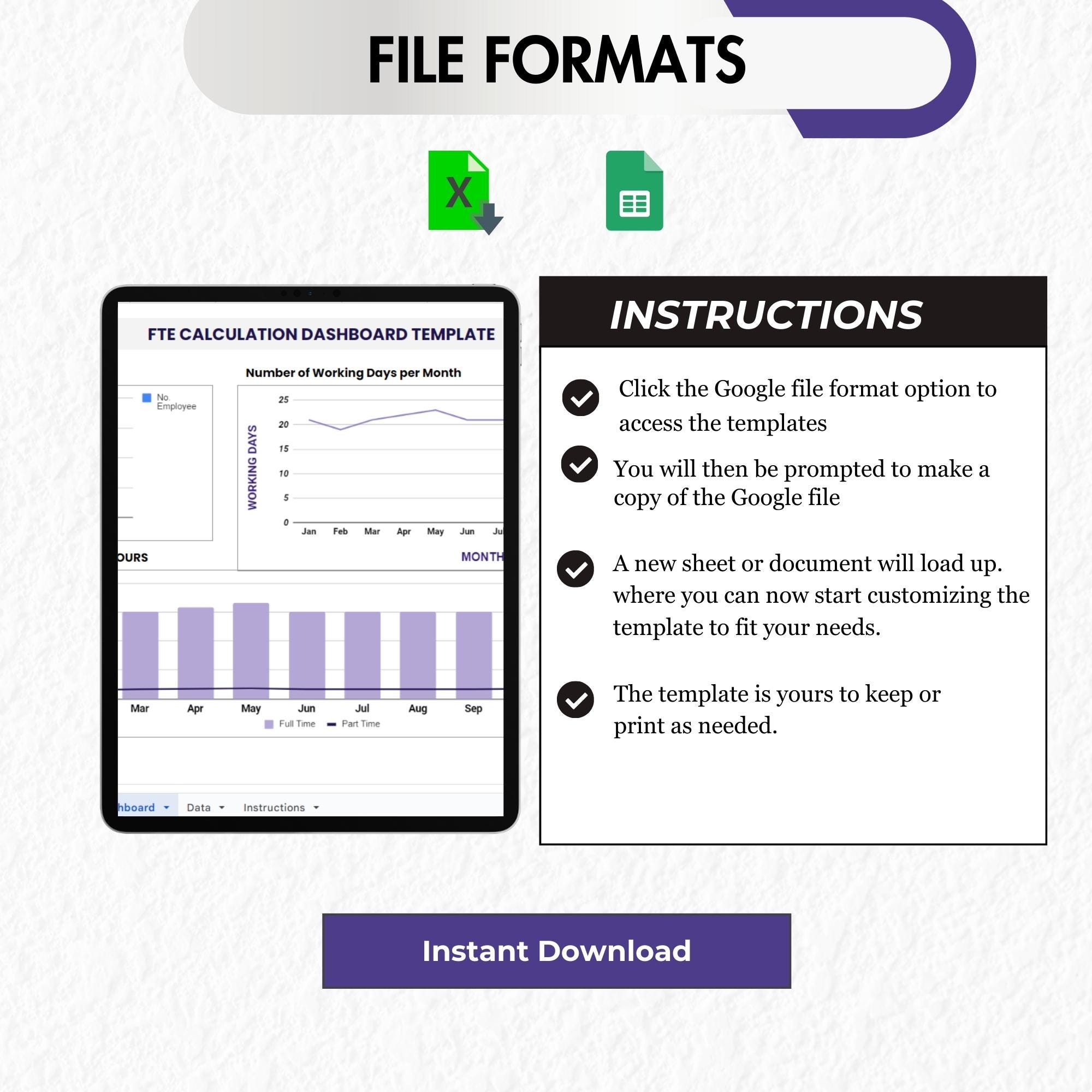 FTE Calculation Dashboard Template: HR Metrics (google Sheet & Excel ...
