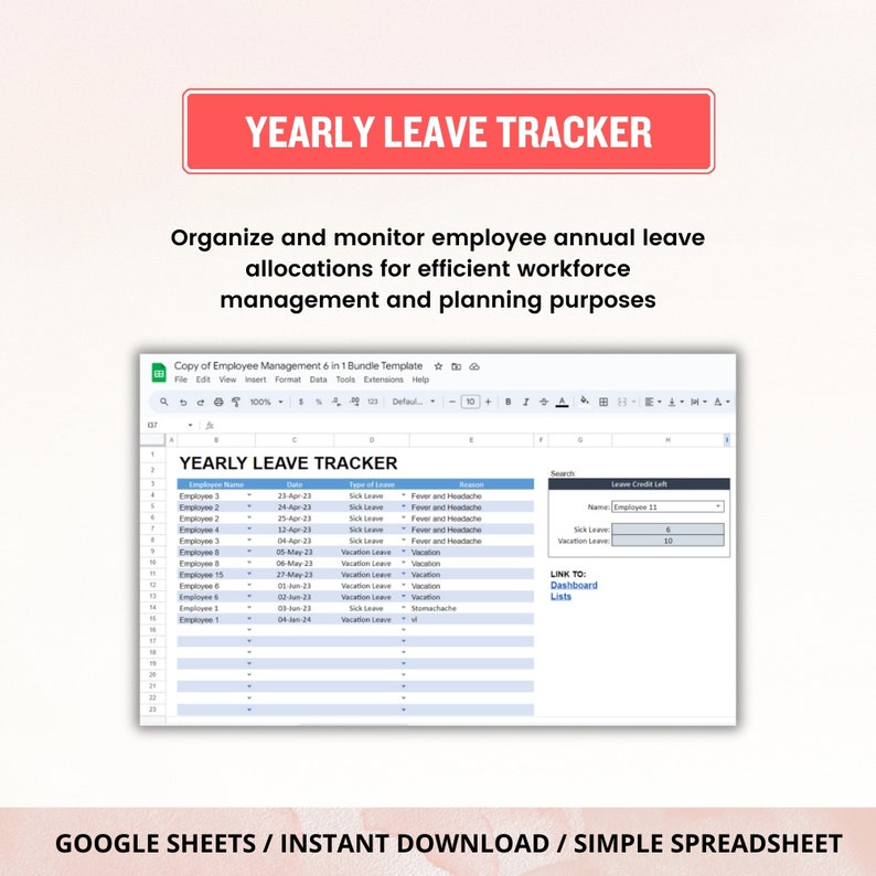 Employee Management Template: HR Planner, Schedule, Training (digital ...