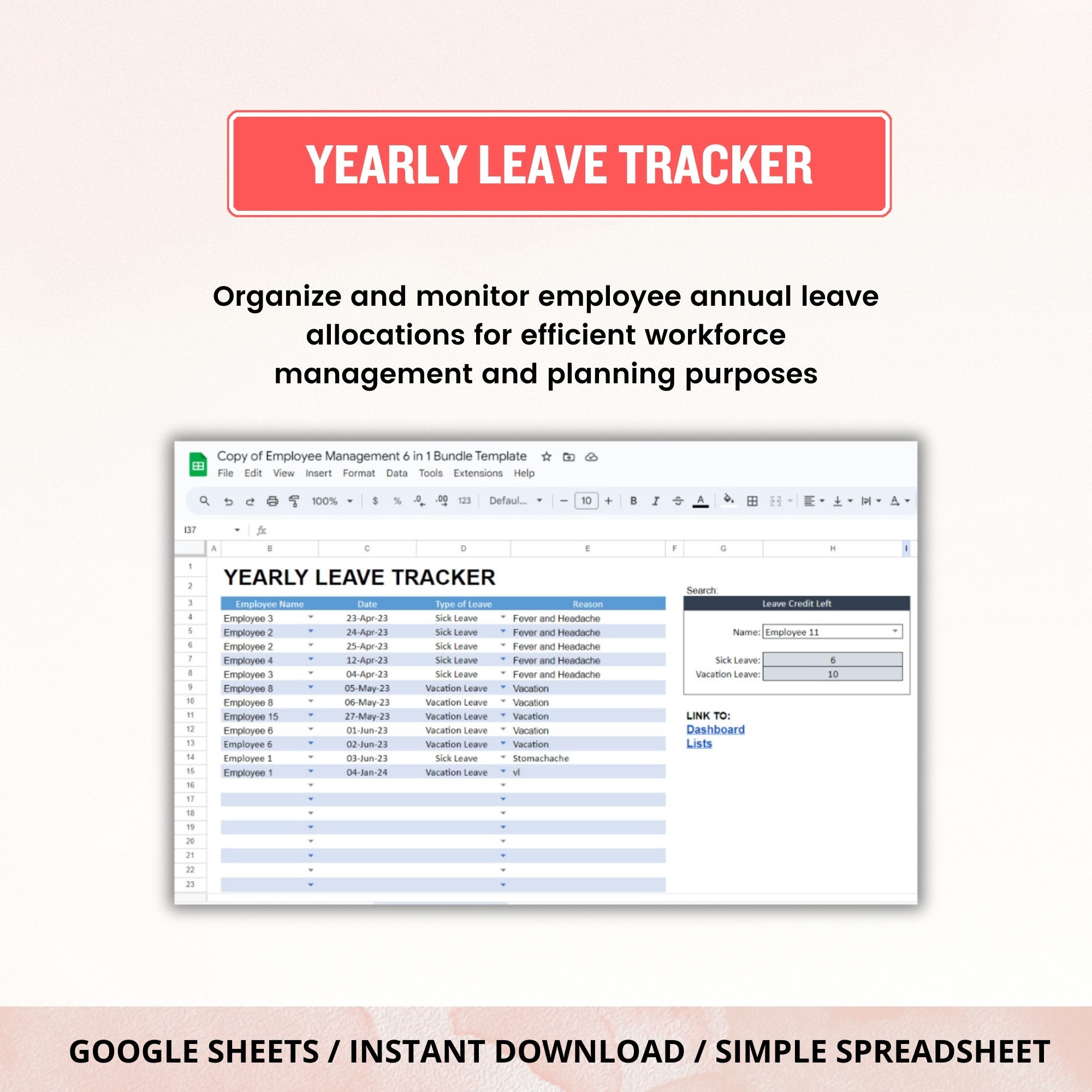 Employee Management Template: HR Planner, Schedule, Training (digital ...