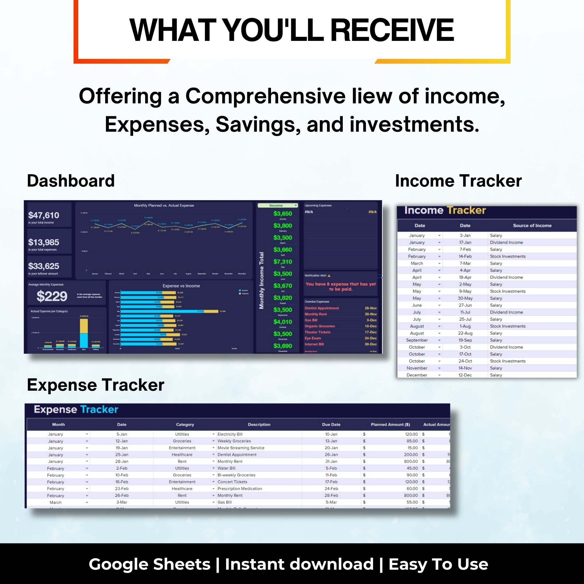 Personal Finance Dashboard Excel Template: Income & Expense Tracker ...