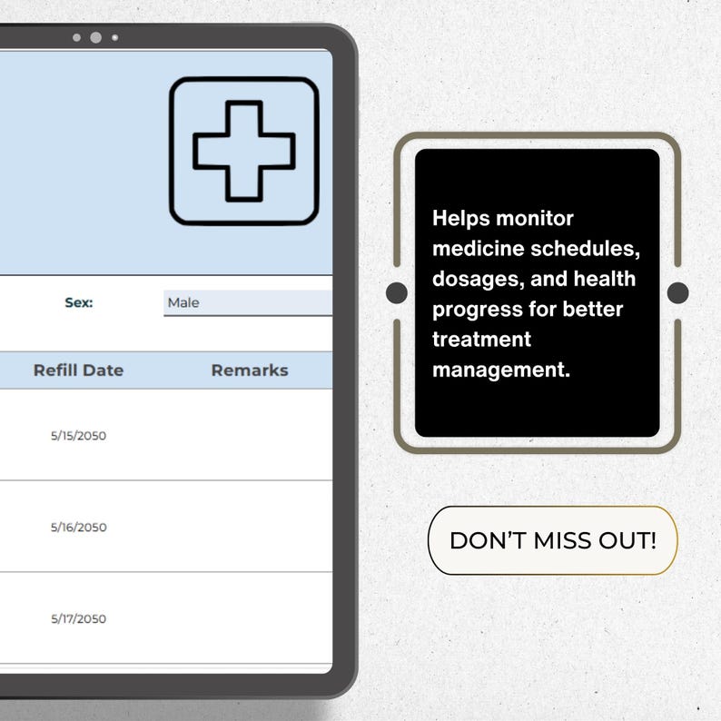 Medication Tracker Google Sheet, Daily Pill Organizer Patient ...