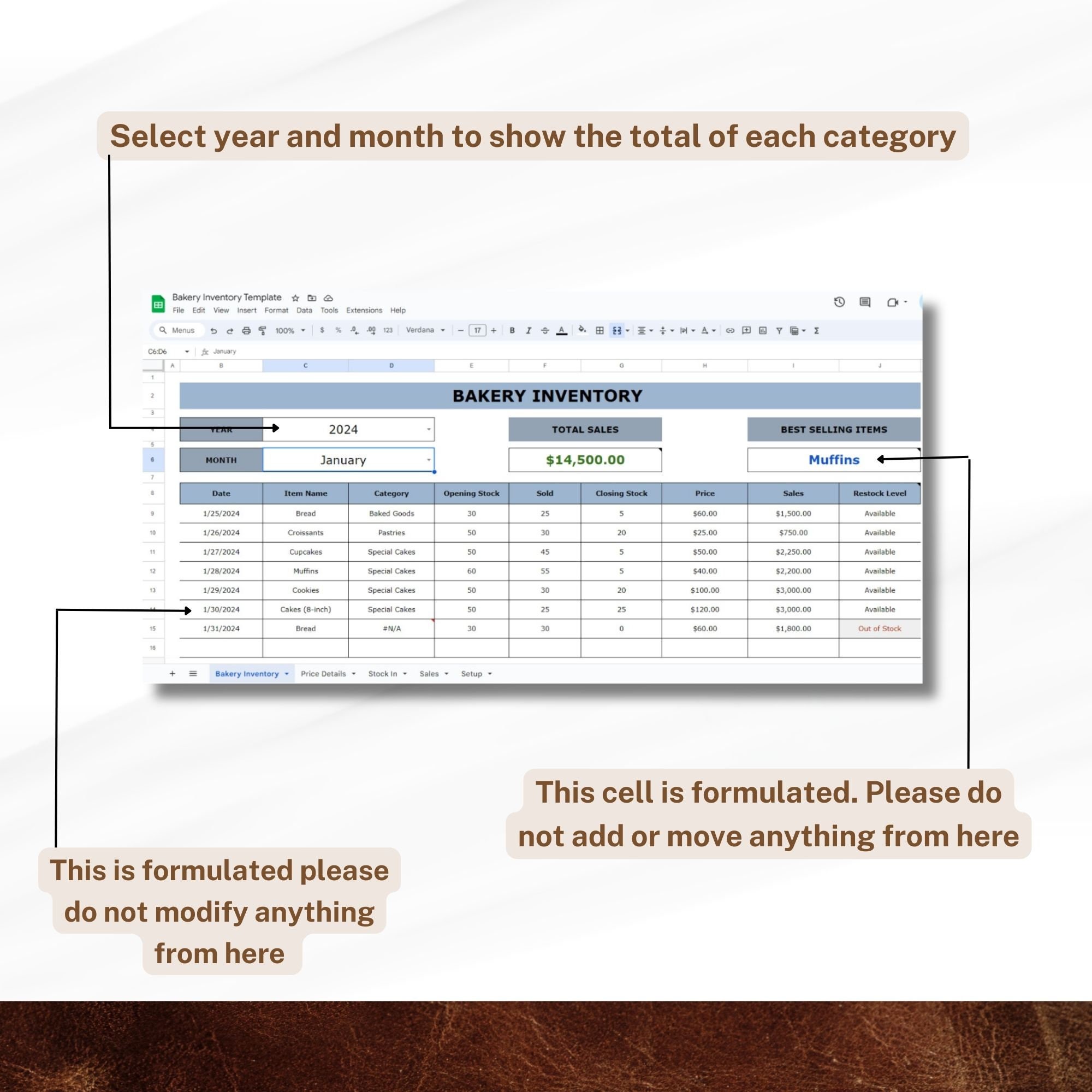 Bakery Inventory Spreadsheet: Ingredient Tracking (digital Download) - Etsy
