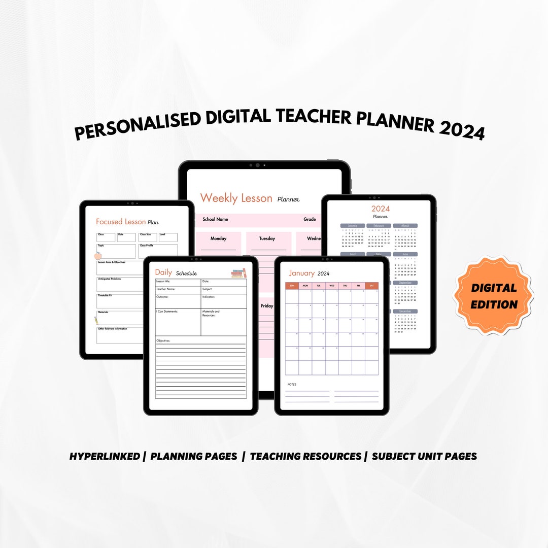 Personalised Digital Teacher Planner | Undated Teacher Planner ...