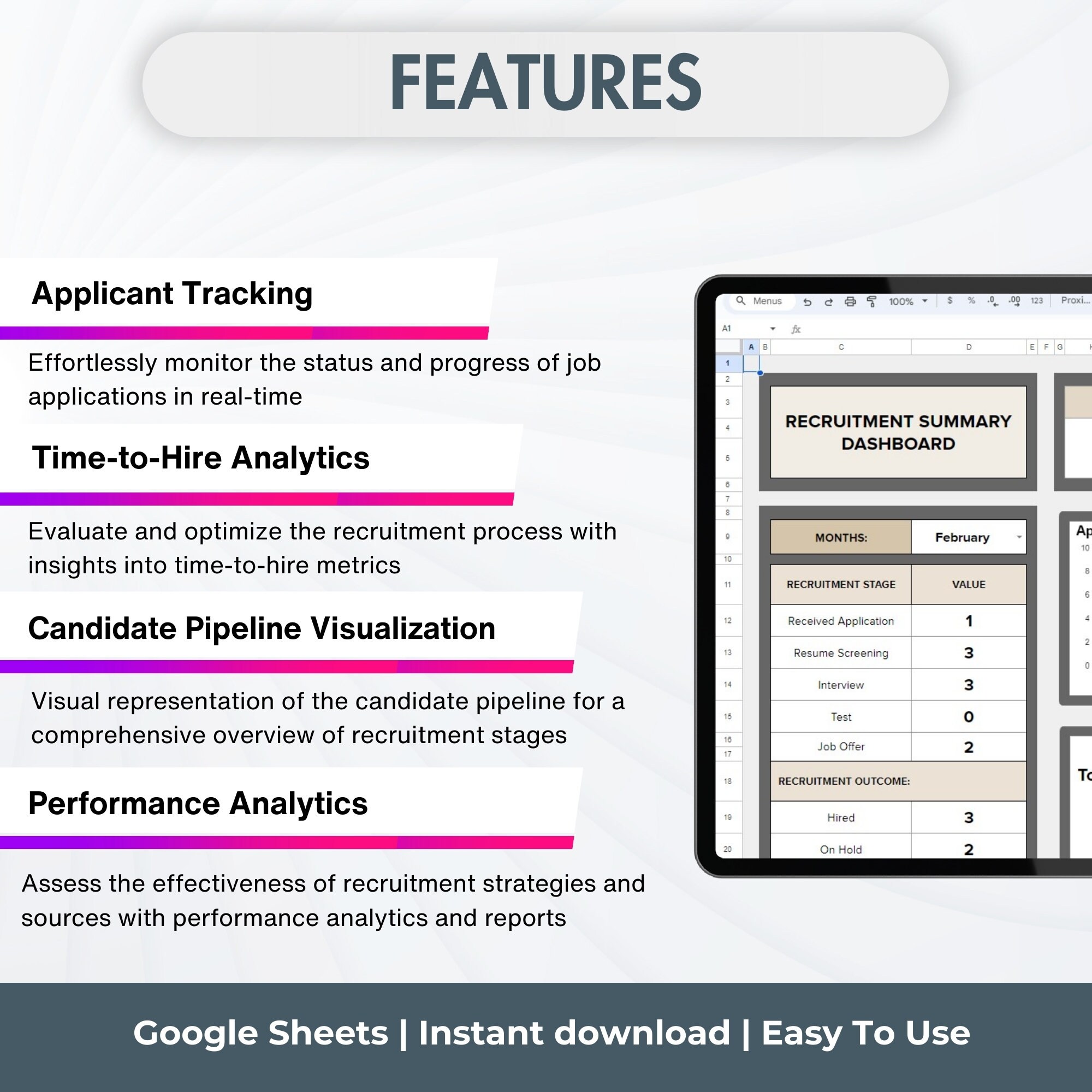 Recruitment Dashboard Template Excel, Candidate Pipeline Visualization ...