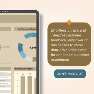 Customer Satisfaction Dashboard Excel Template: KPI Metrics (digital ...
