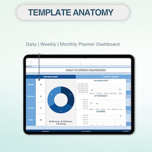 Excel Planner Template: Weekly, Daily, Monthly Dashboard (digital ...