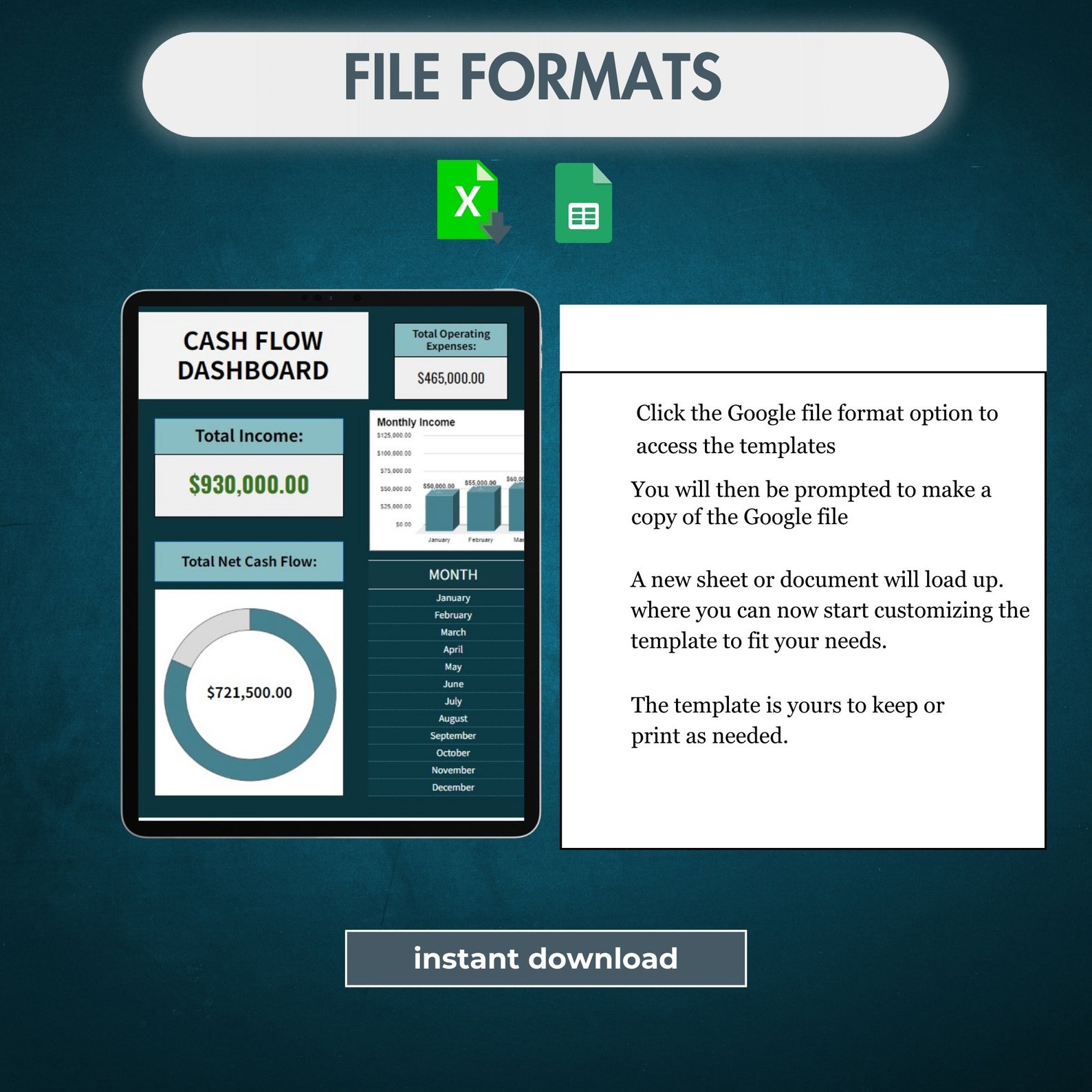 Cash Flow Dashboard Excel Template Financial Analysis And Forecast 8078