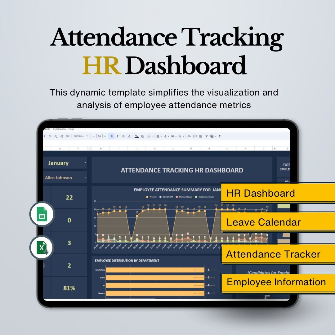 Attendance Tracking HR Dashboard Template, Employee Monthly Attendance ...