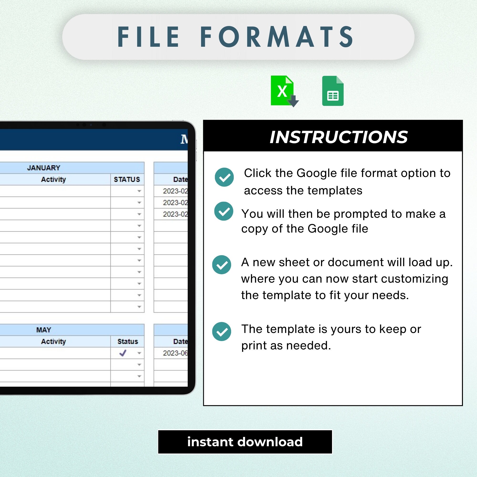 Customizable Excel Template Planner, Weekly Dashboard Planner, Excel ...