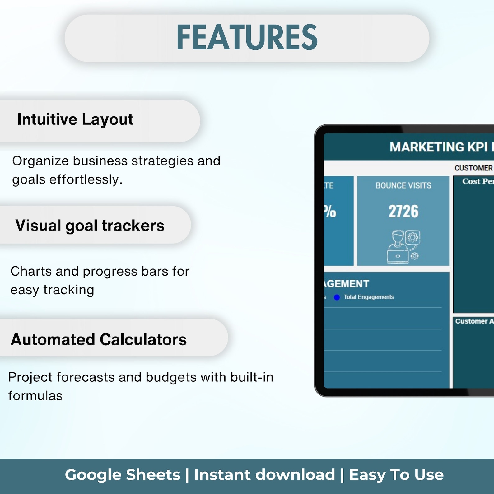 Marketing Kpi Dashboard Excel Template, Enhance Decision Making ...