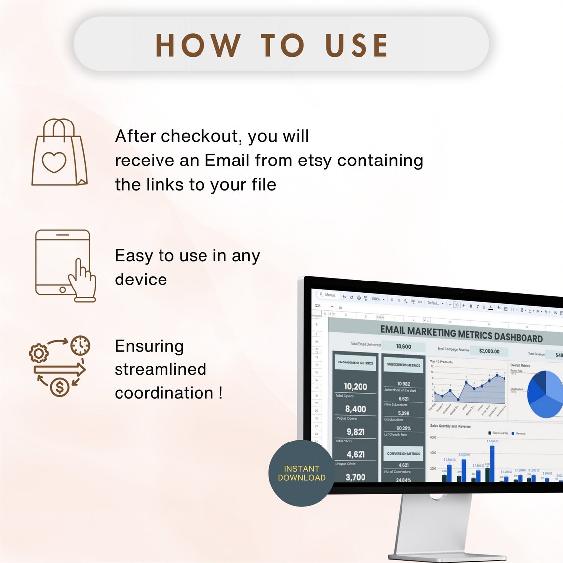 Email Marketing Metrics Dashboard: Campaign Overview (google Sheet ...