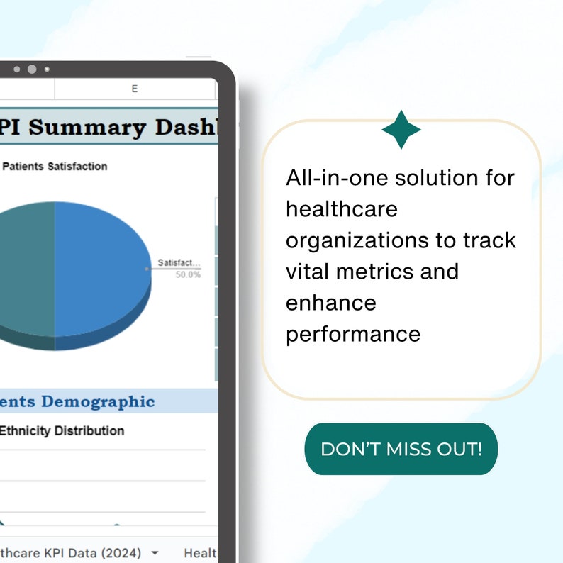 Healthcare KPI Dashboard Template: Clinical Data Tracker (google Sheet ...
