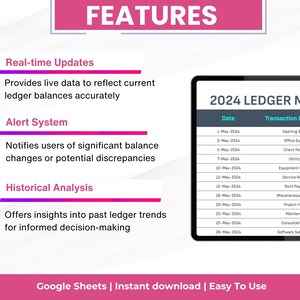 Editable Ledger Balance Monitoring Dashboard Excel Template, General ...