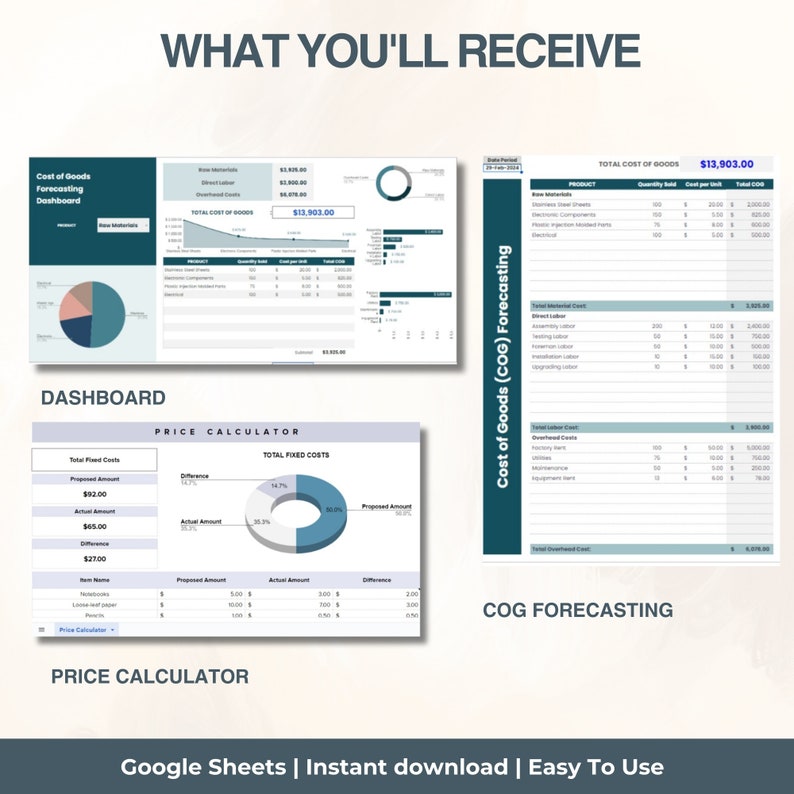 Cost of Goods Spreadsheet Templates for Small Business, Cost Tracker ...