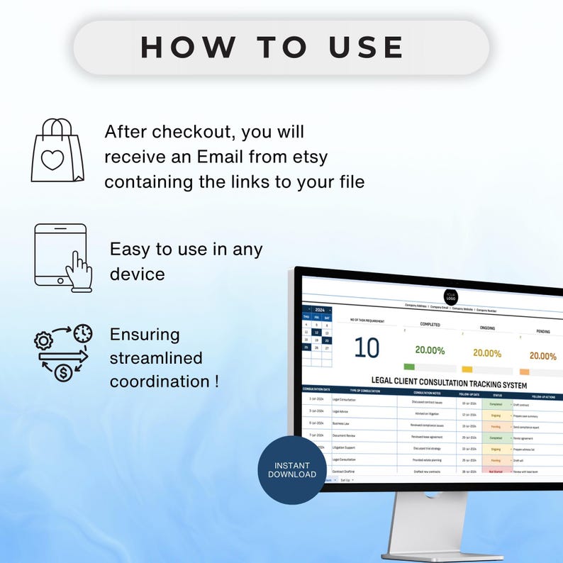Law Firm Client Tracker Excel Template | Consultation Logs Scheduling ...