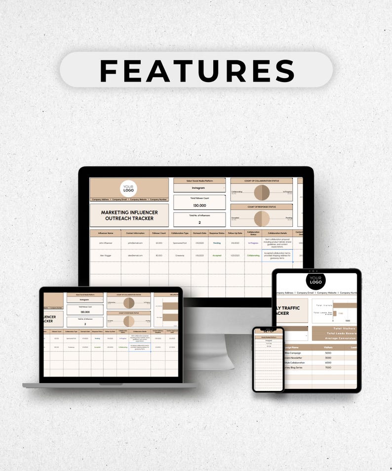 Influencer Outreach Tracker Google Sheet, Brand Collaboration Template ...