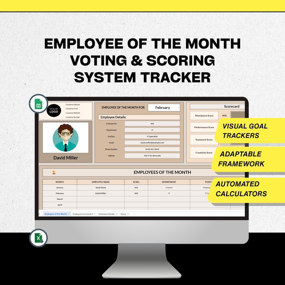 Employee of the Month Voting and Scoring Tracker Template, Objective ...