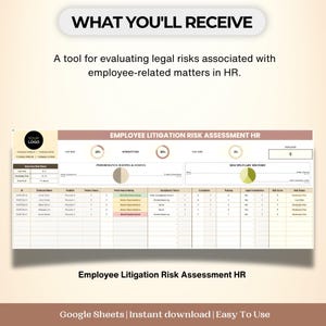 Employee Litigation Risk Assessment HR Template (excel & Google Sheet ...