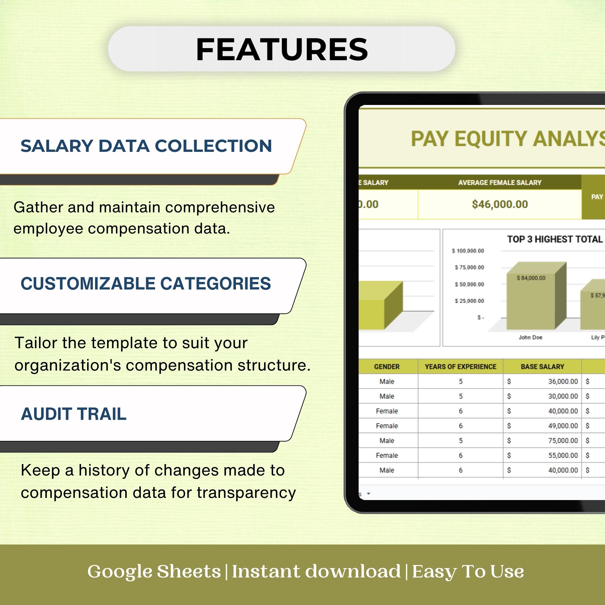 Pay Equity Analysis Excel Template: HR Salary Tracker (google Sheet) - Etsy