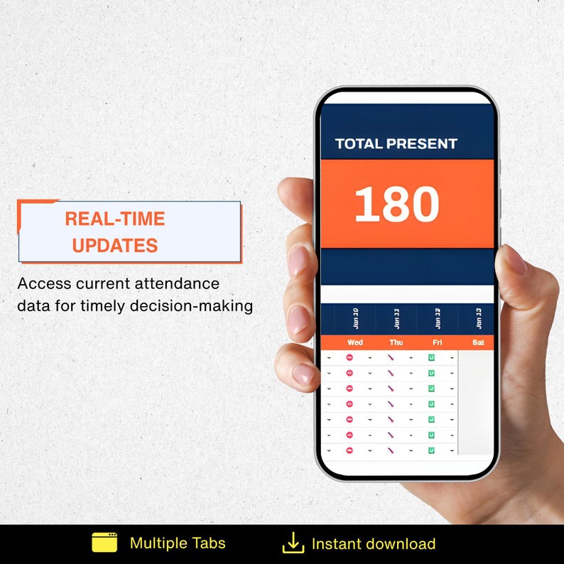 Employee Attendance Sheet Template | Staff Time Log Tracker | HR ...