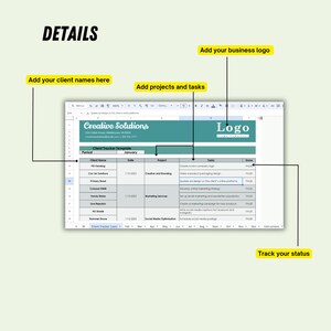 Client Tracker Spreadsheet for Small Business, Easy to Customize Client ...