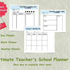 Printable Planner for School Teachers | Digital Teacher Planner 2022 ...