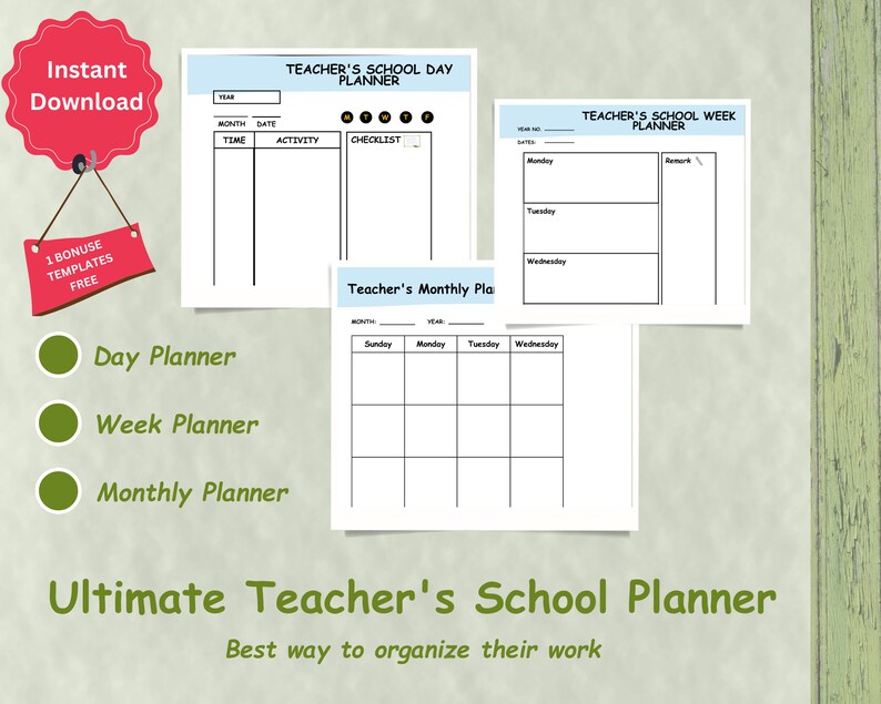 Printable Planner for School Teachers Digital Teacher Planner 2022-2023 ...