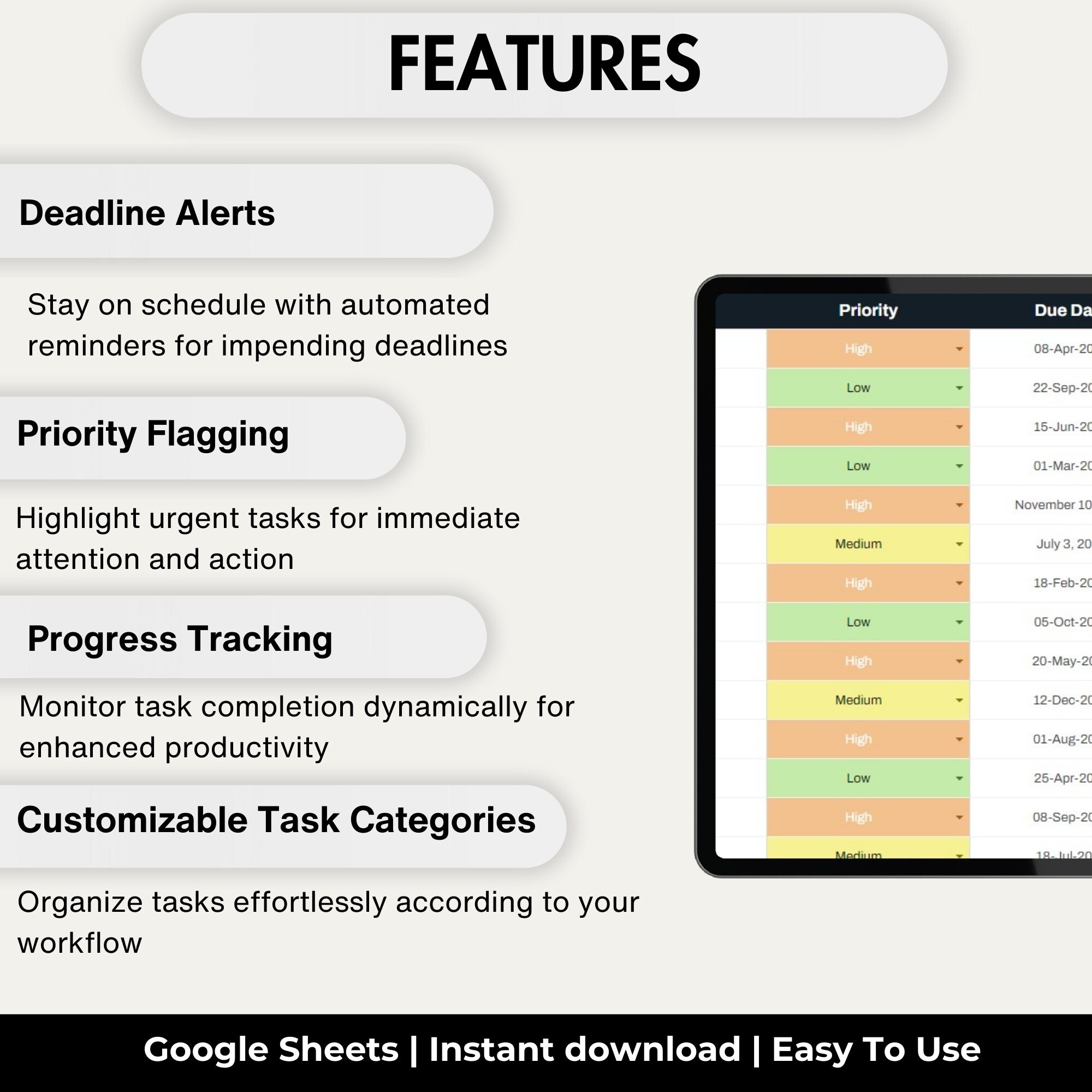 The Ultimate Task Tracker Excel Dashboard Template, Priority Matrix ...