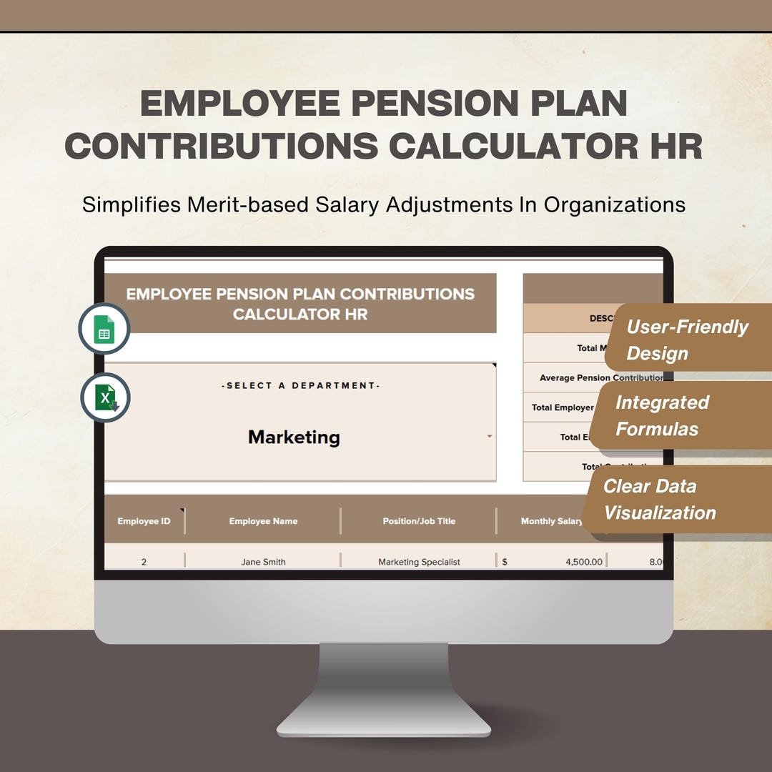 Pension Contribution Calculator Excel Template : HR Benefits ...