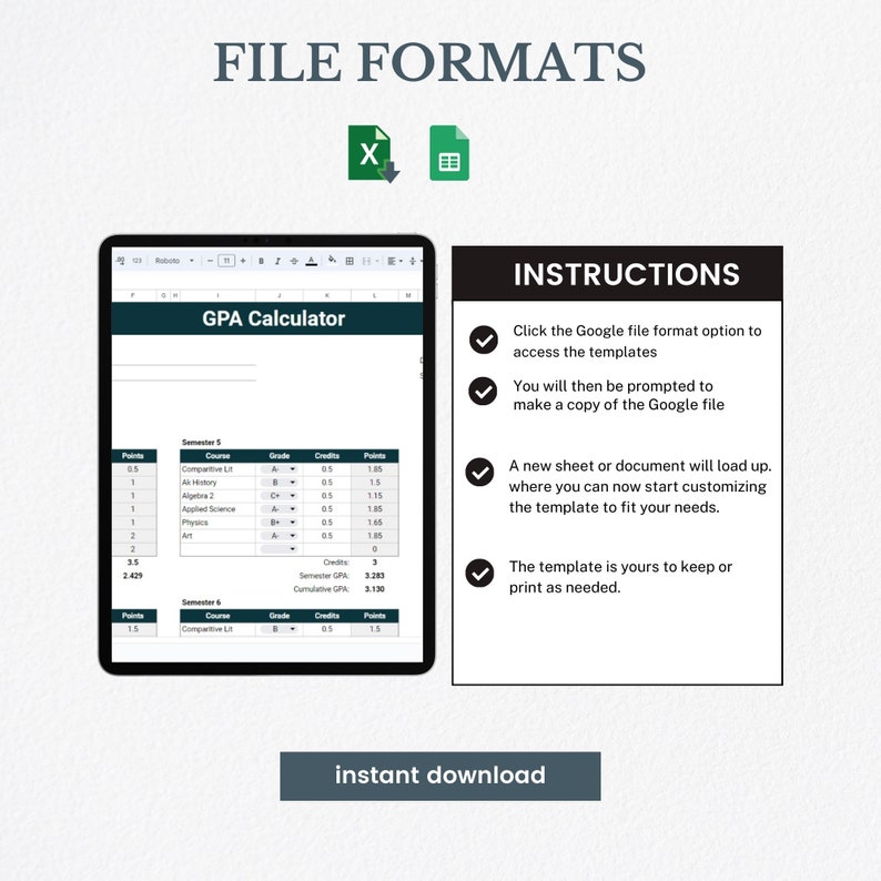 Professional Academic Gpa Calculator Google Sheets Template, School ...