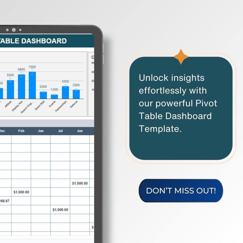 Pivot Table Dashboard Template: Data Analysis (digital Download) - Etsy