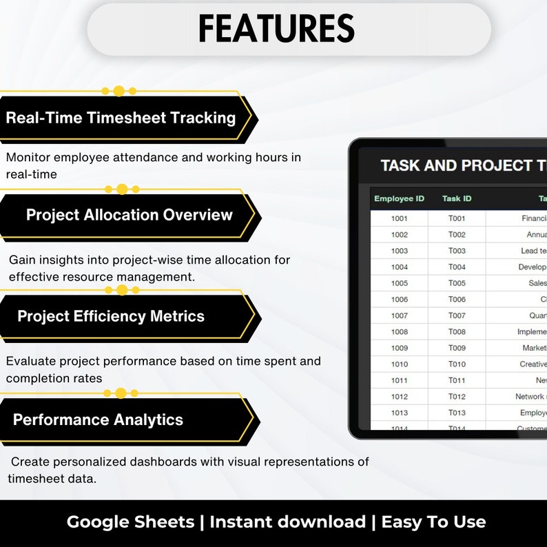 Comprehensive Timesheet Dashboard Template, Enhance Decision Making ...