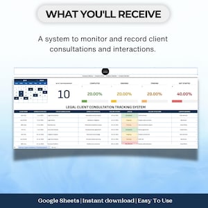 Law Firm Client Tracker Excel Template | Consultation Logs Scheduling ...