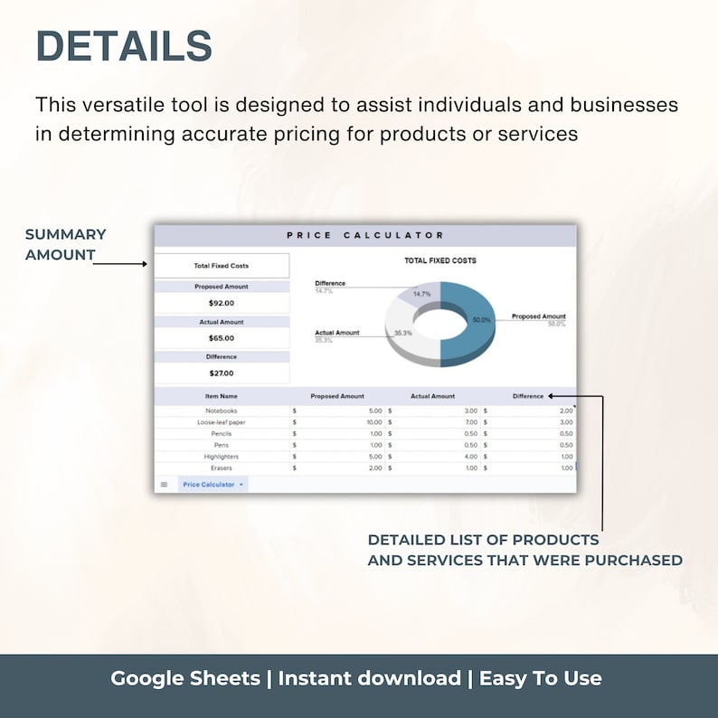 Cost of Goods Spreadsheet Templates for Small Business, Cost Tracker ...