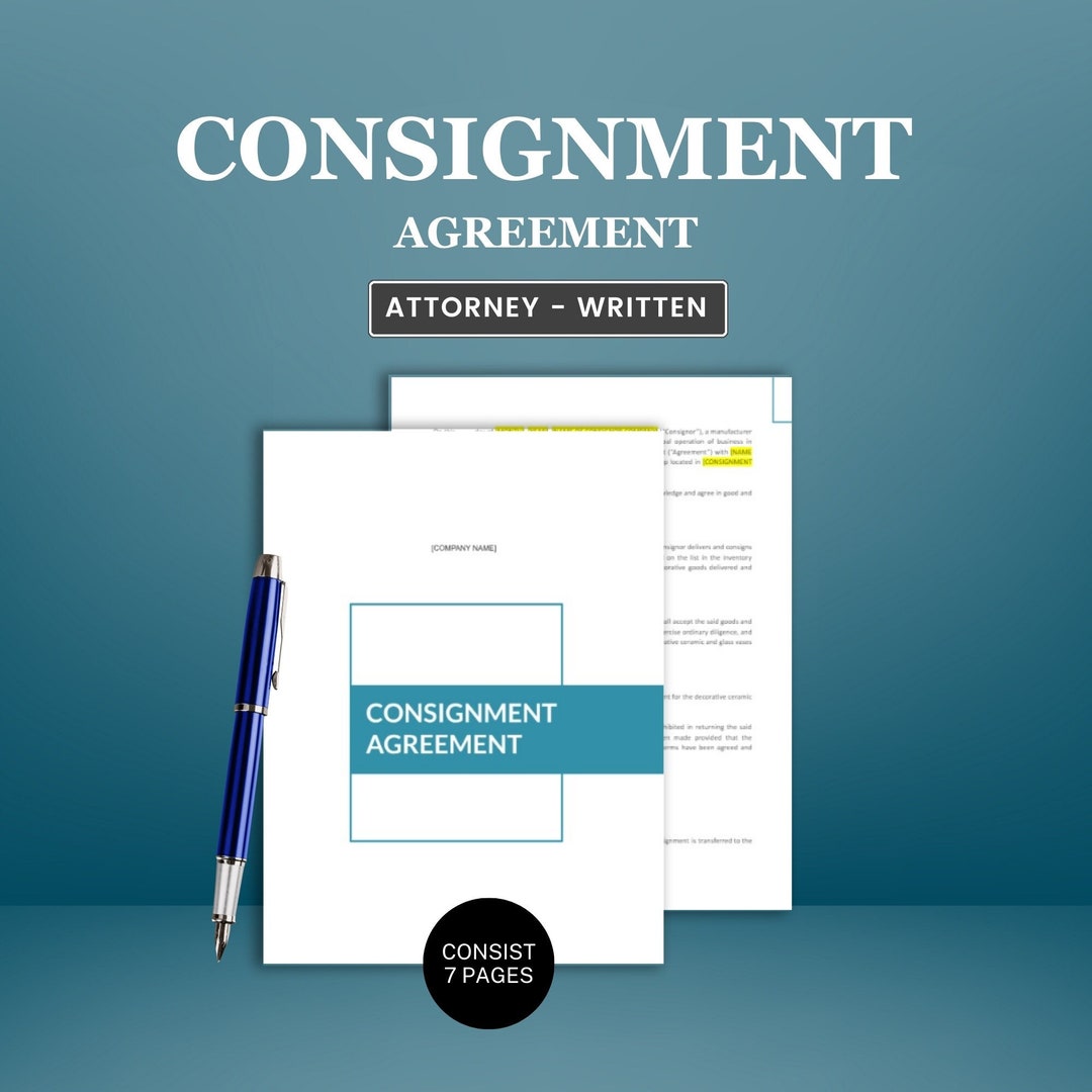 Professional Consignment Agreement Template, Editable Consignment ...