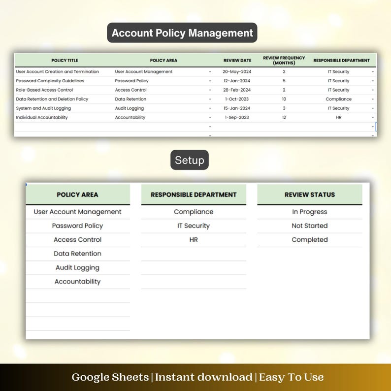 Policy Review & Update Tracker Template Corporate Governance | Enhances ...