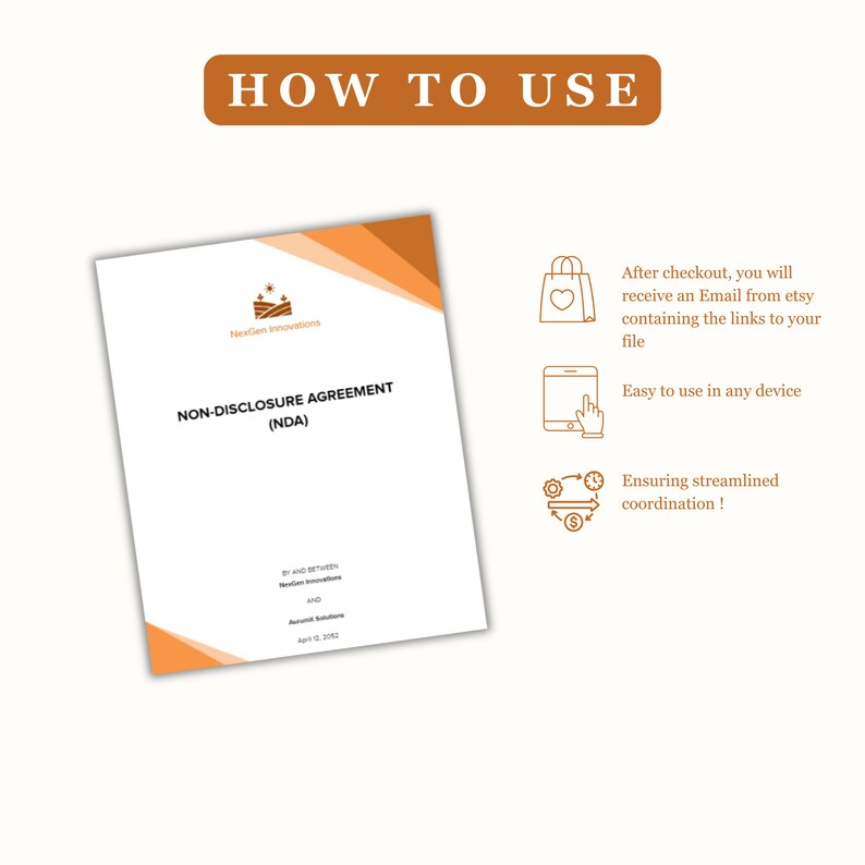 Non Disclosure Agreement Template for Small Business, Easily Editable ...