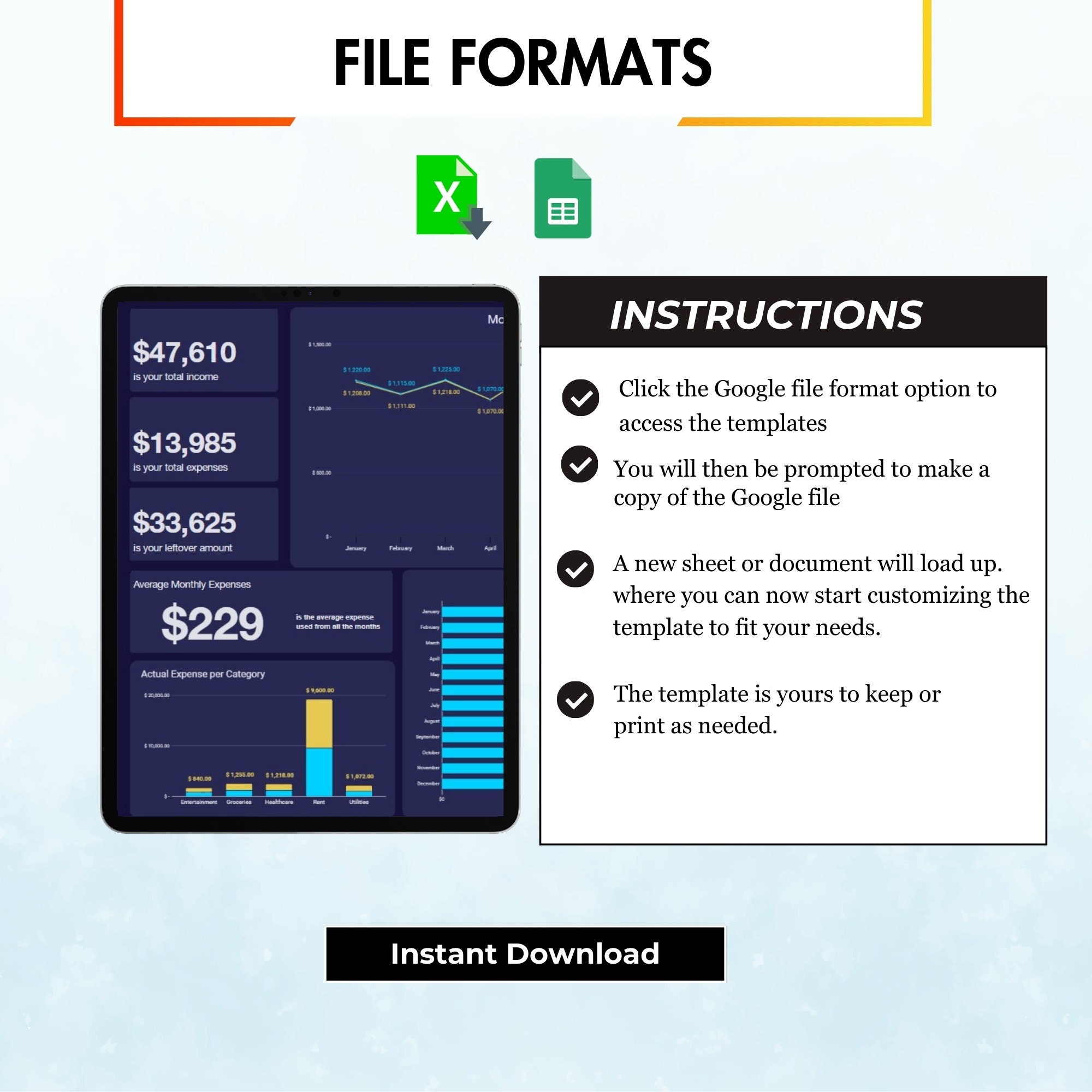 Personal Finance Dashboard Excel Template: Income & Expense Tracker ...