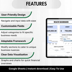 Wealth Dashboard Excel Template: Net Worth & Asset Tracker (digital ...