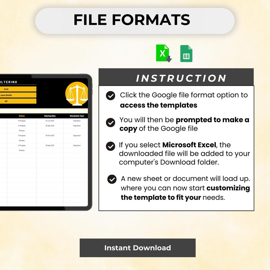 Legal Case Management Spreadsheet Excel Template for Law Firm Save Time ...