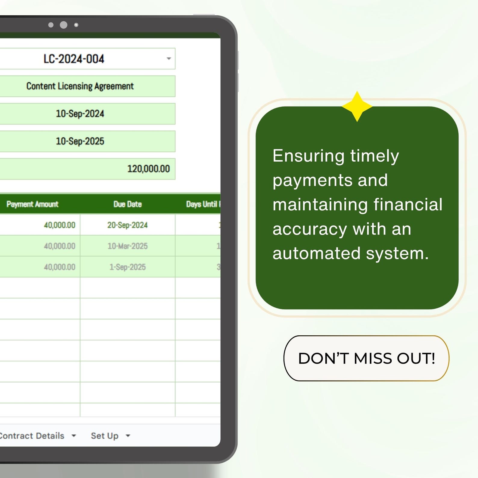 Legal Contract Payment Schedule Template: Automation Tracker (google ...