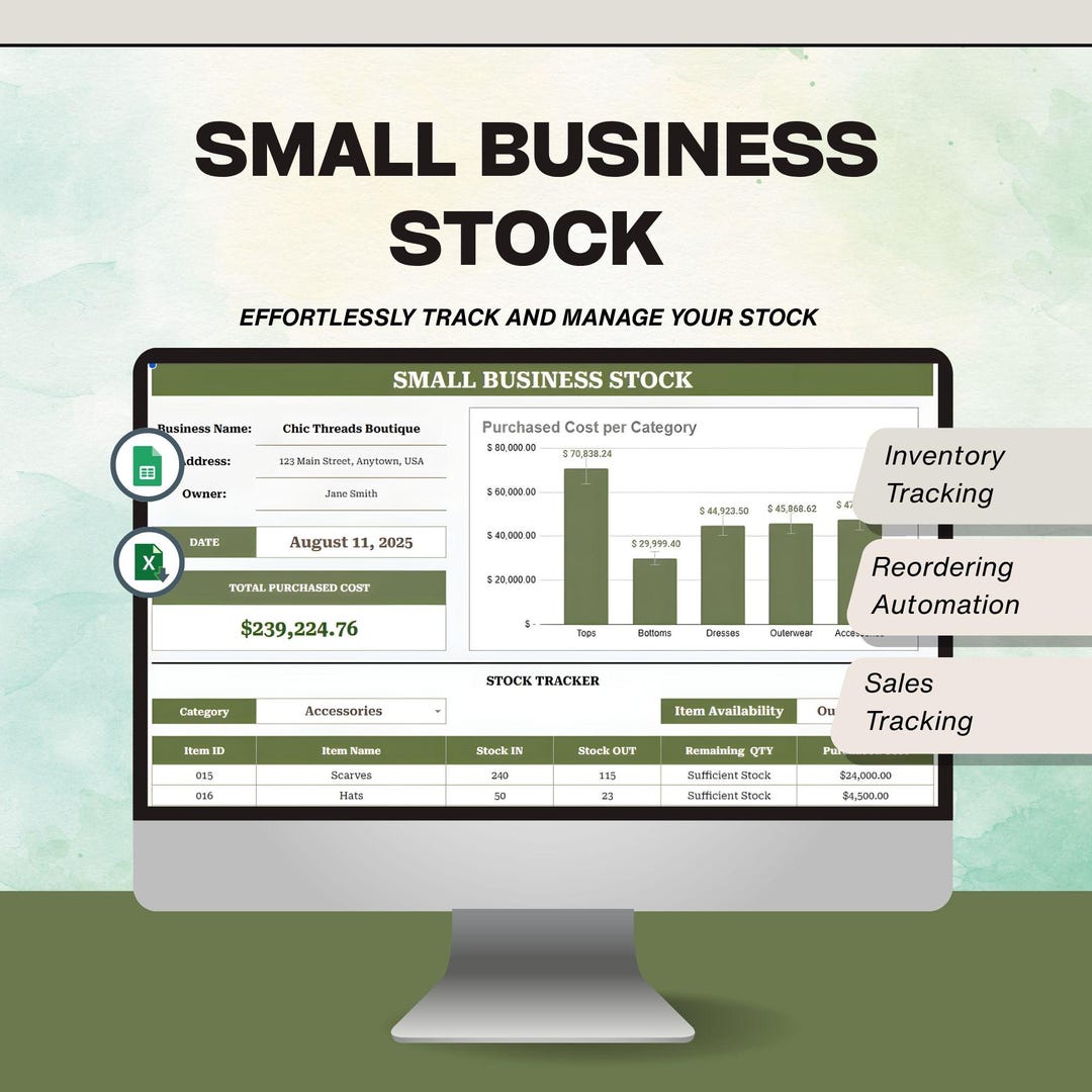 Small Business Stock Tracker Template: Inventory Management Excel ...