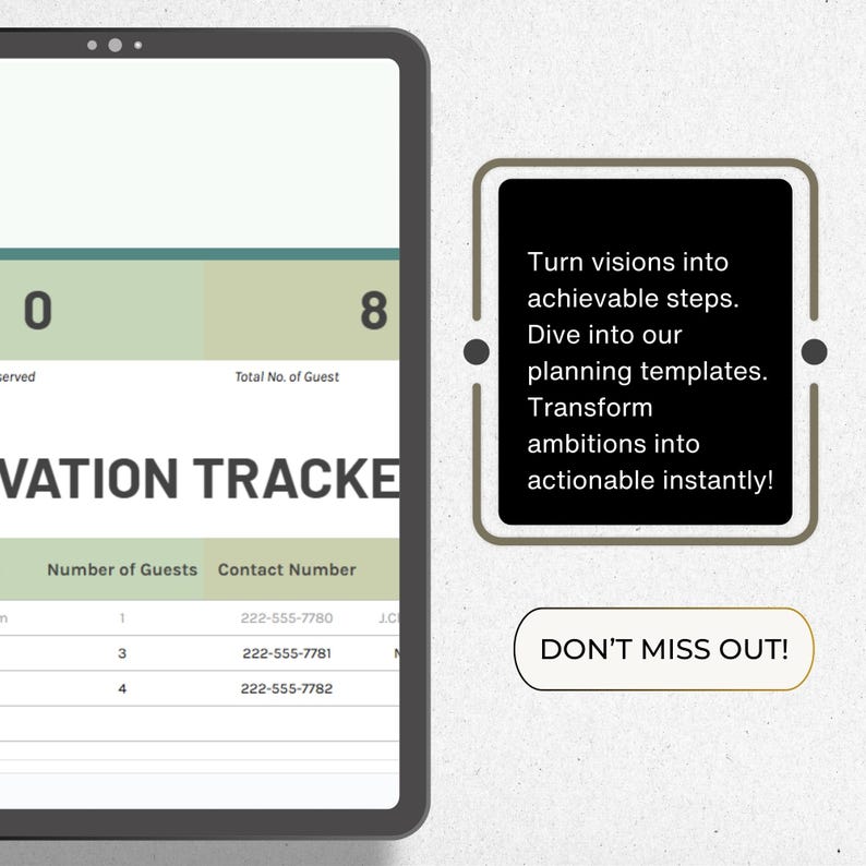 Hotel Reservation Excel Tracker, Guest Check Template, Short Term ...