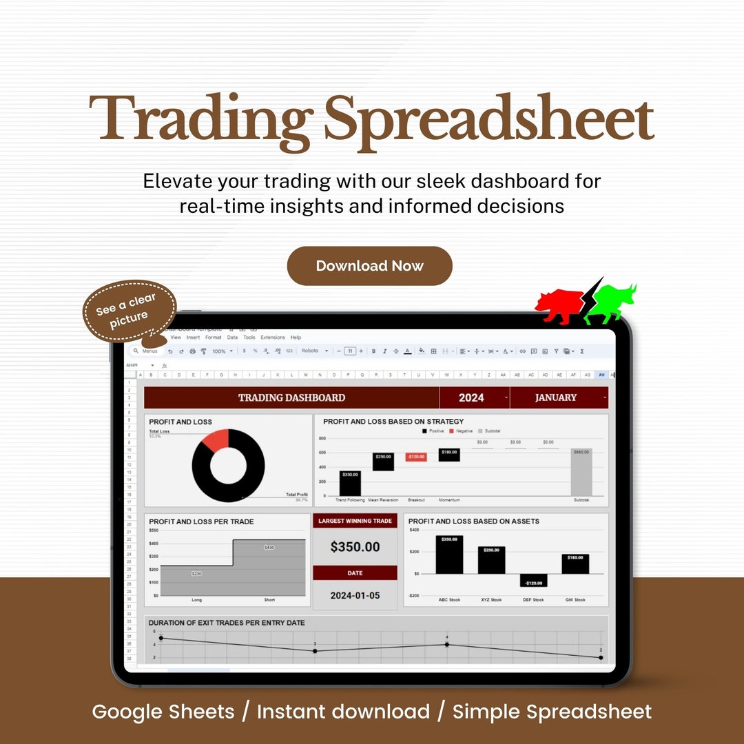 Professional Trading Spreadsheet for Swing Trading, Stock Trading ...