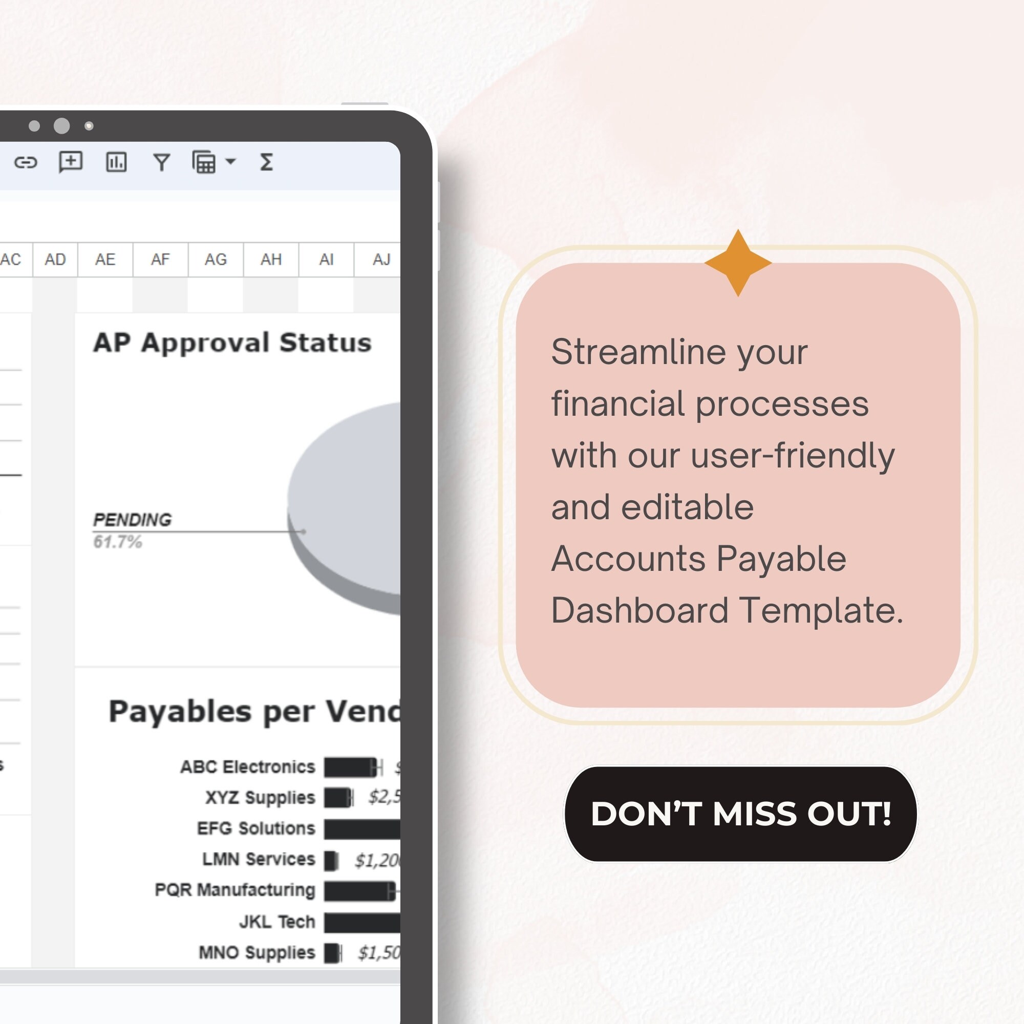 Accounts Payable Dashboard Excel Template: Small Business Finance ...