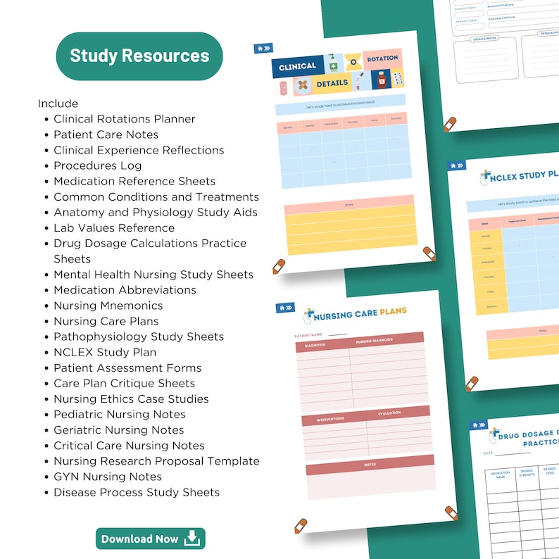 The Ultimate Nursing Student Digital Planner, Nursing Student Journal ...