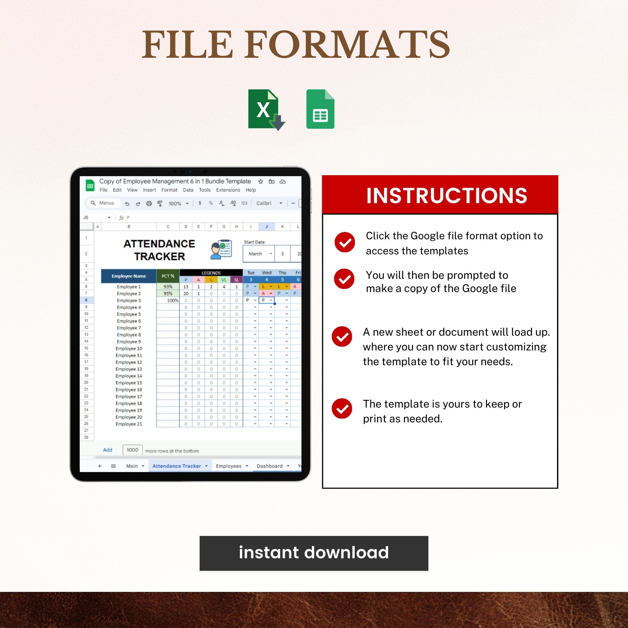 Employee Management Template: HR Planner, Schedule, Training (digital ...