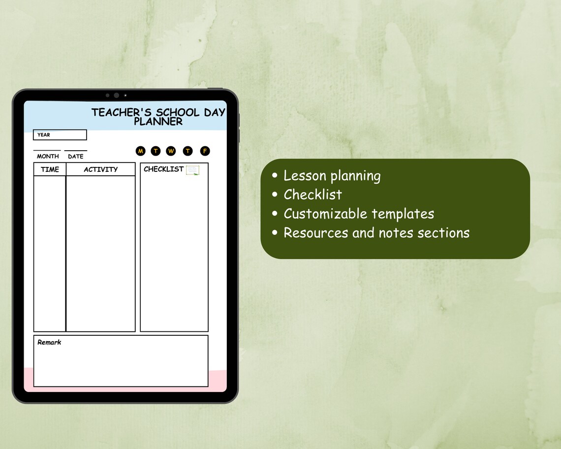 Printable Teacher Planner 2023-2024: Undated School Planner (digital ...