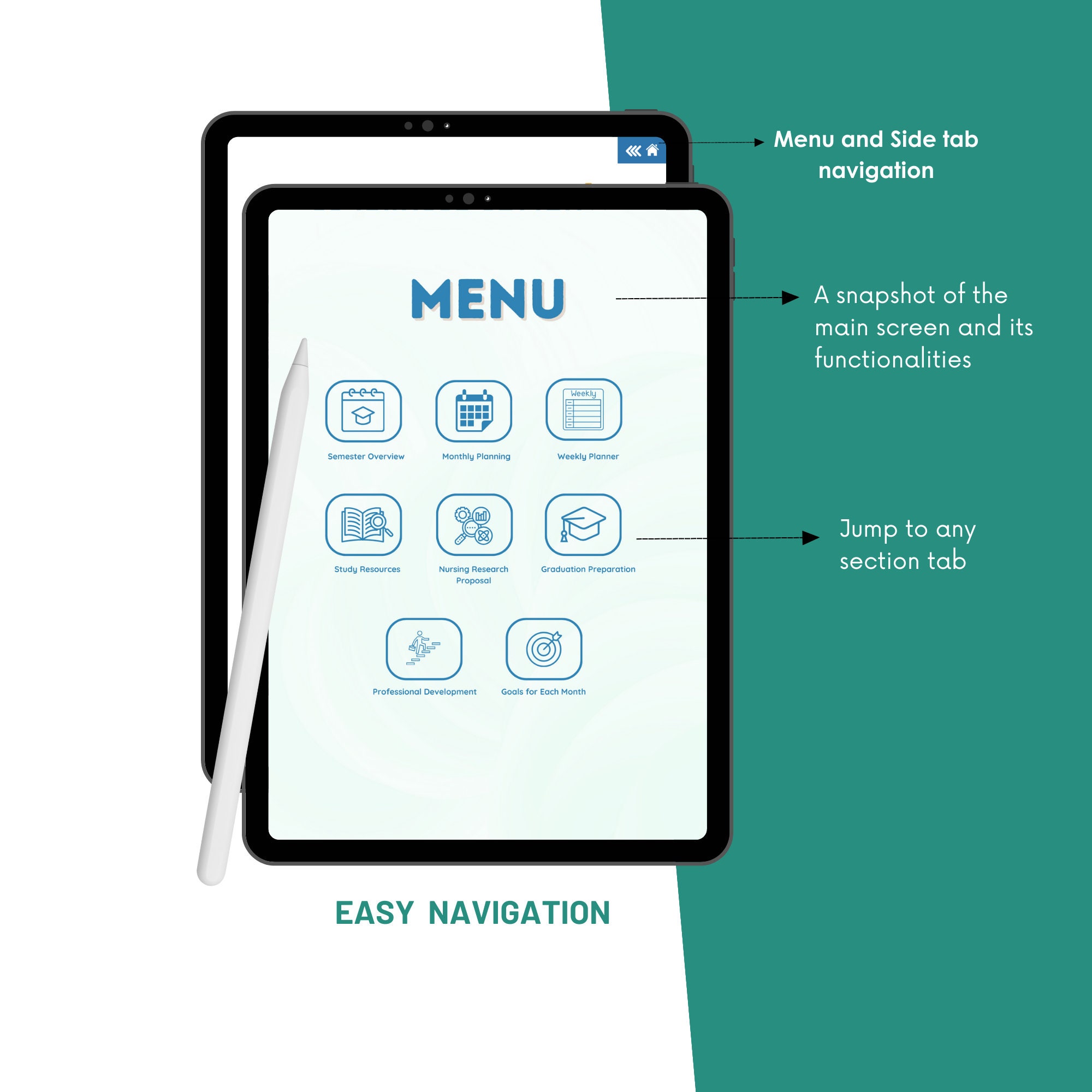 The Ultimate Nursing Student Digital Planner, Nursing Student Journal ...