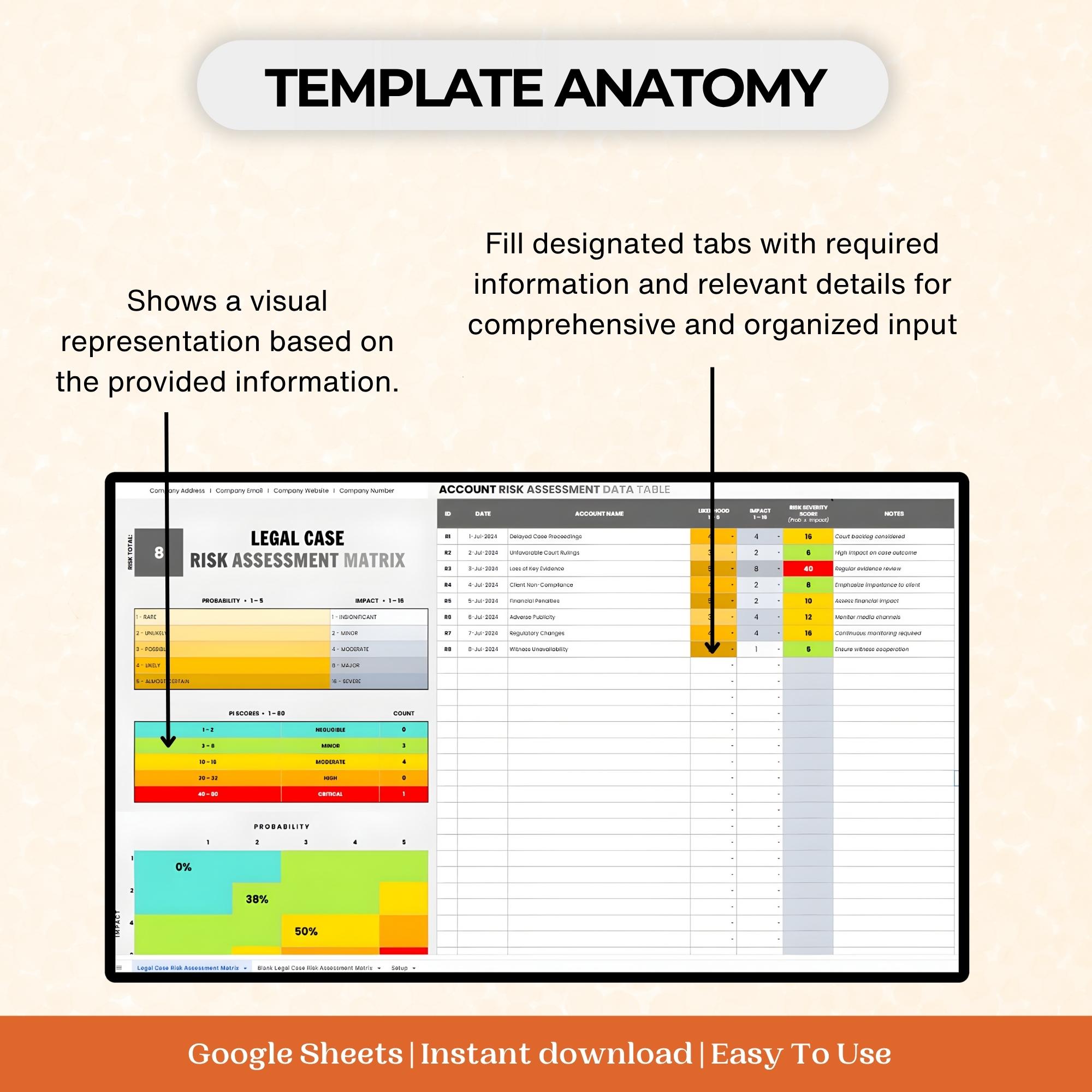Legal Case Risk Matrix Excel Template for Law Firms | Enhance Case ...